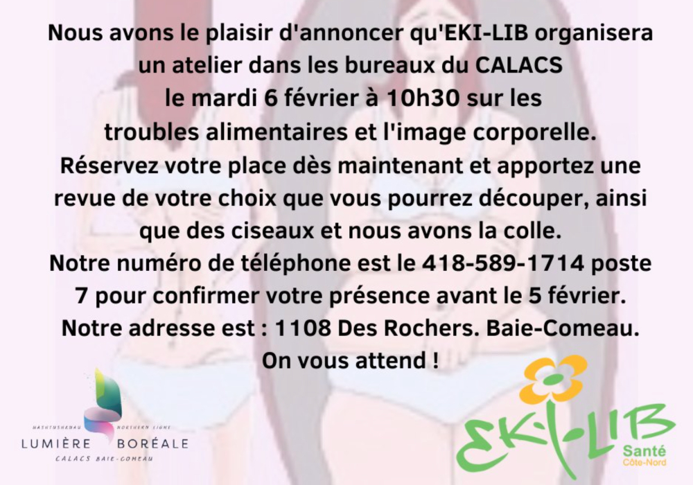 Atelier sur les troubles de l’alimentation et l’image corporelle ...